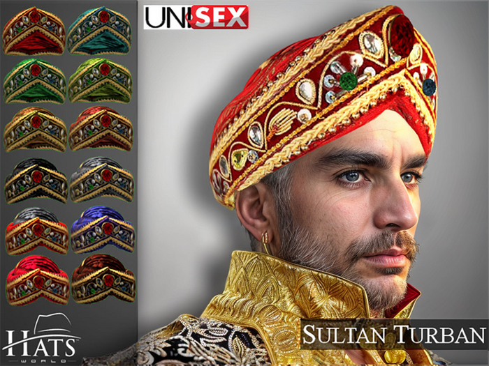 Second Life Marketplace - [HW] SULTAN TURBAN UNISEX HATS